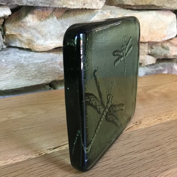 Office | Glass Dragonfly Paperweight Boho Green Cottagecore | Poshmark
